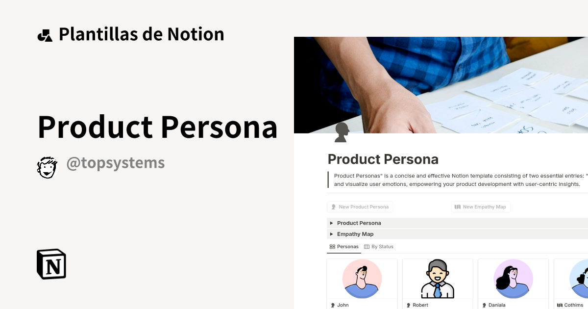 Plantilla Product Persona de TopSystems.io | Notion Marketplace