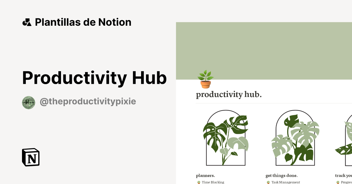 Plantilla Productivity Hub | Notion Marketplace