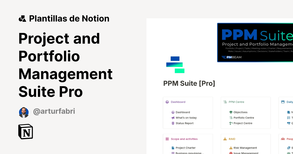 Plantilla Project and Portfolio Management Suite Pro de Artur Fabri ...
