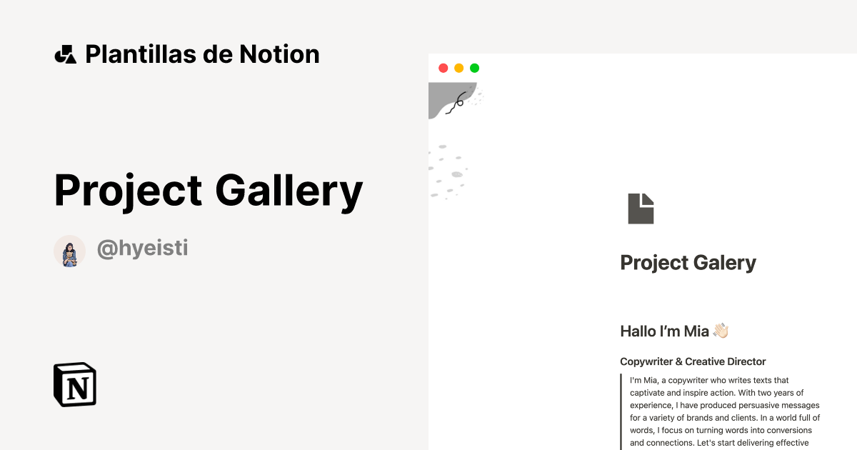 Plantilla Project Gallery | Notion Marketplace