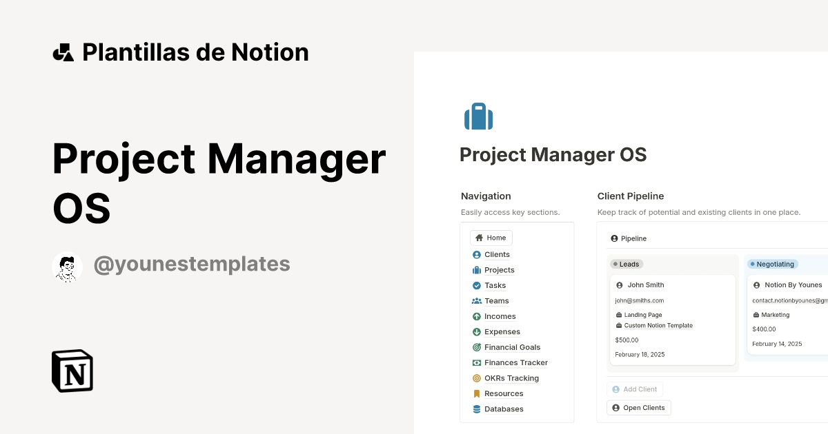 Plantilla Project Manager OS | Notion Marketplace