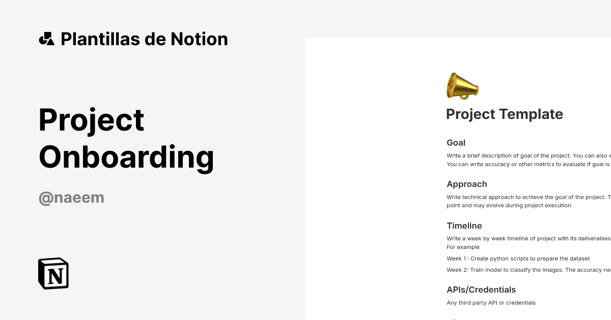 Plantilla Project Onboarding | Notion Marketplace