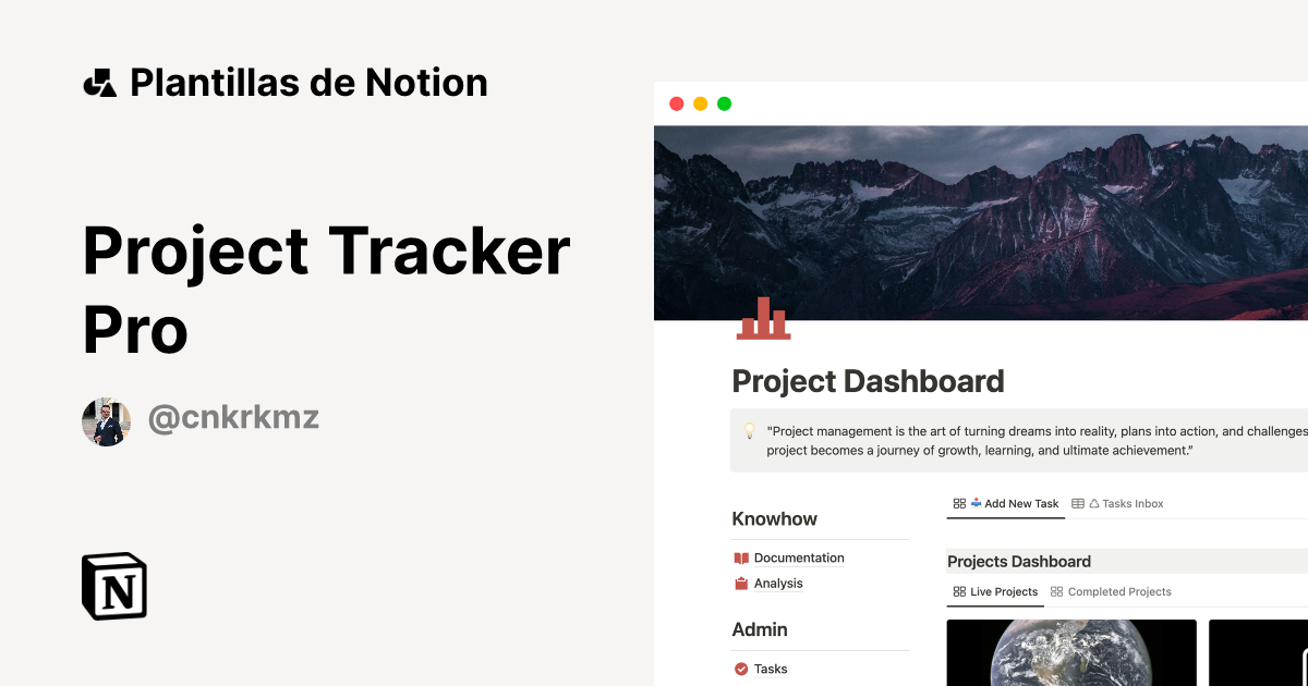 Plantilla Project Tracker Pro de Can | Notion Marketplace
