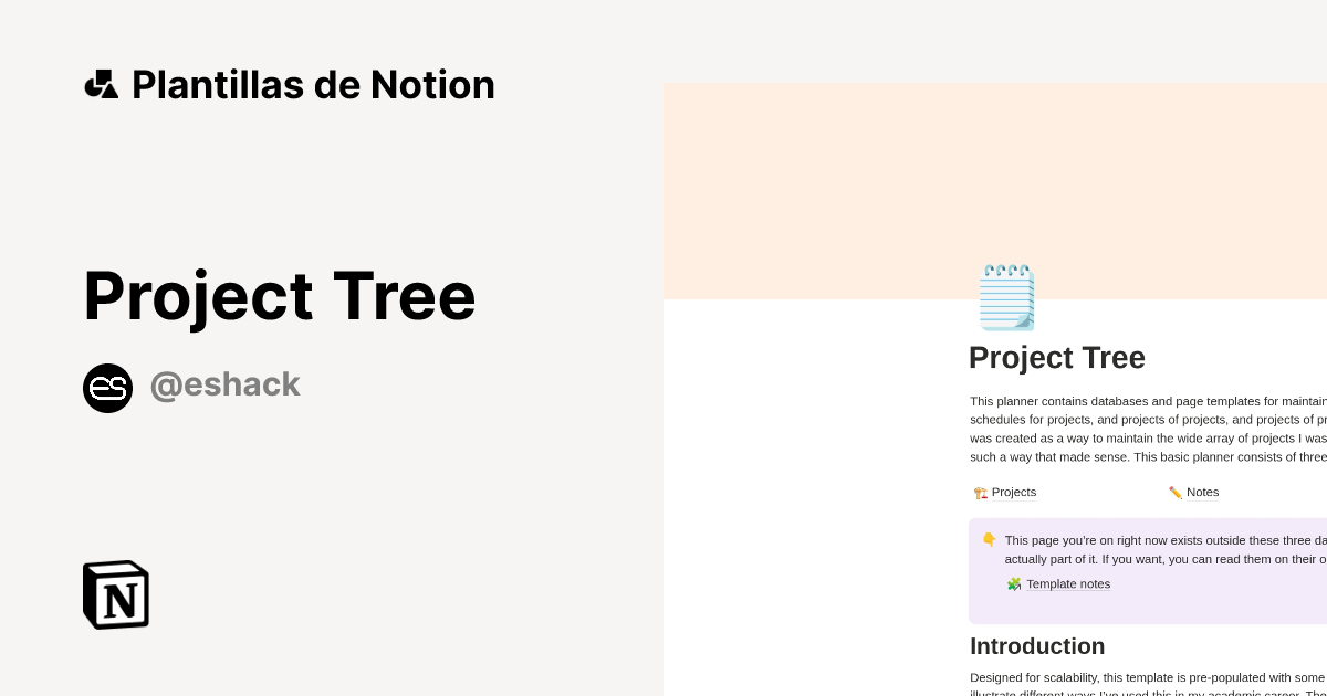 Plantilla Project Tree | Notion Marketplace