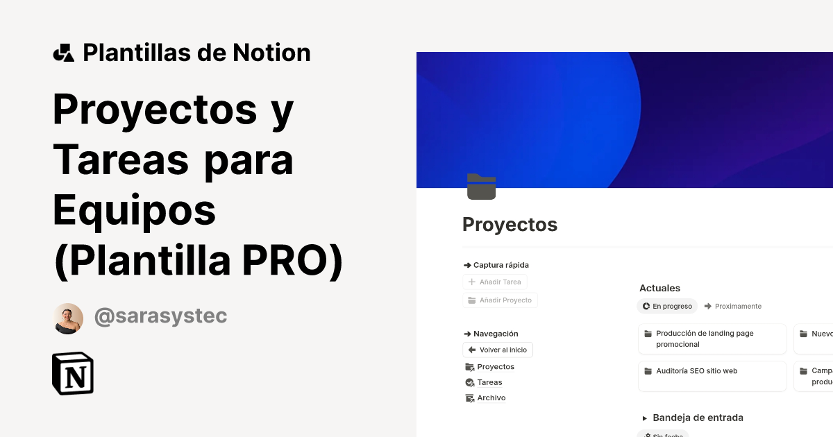 Plantilla Proyectos y Tareas para Equipos (Plantilla PRO) | Notion Marketplace