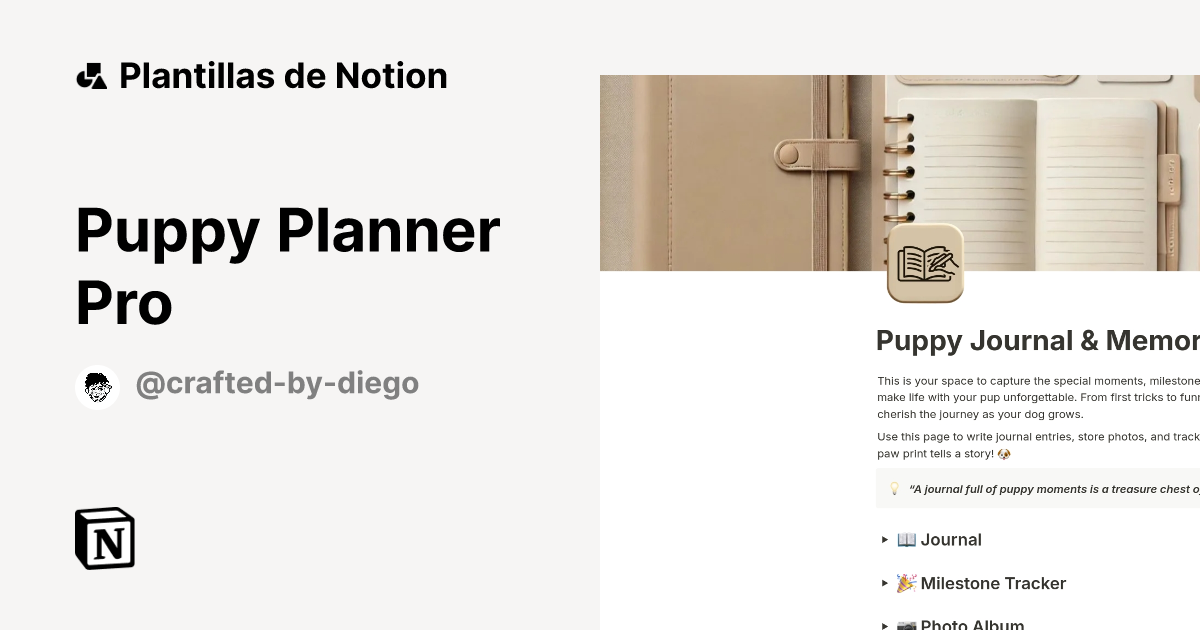 Plantilla Puppy Planner Pro | Notion Marketplace