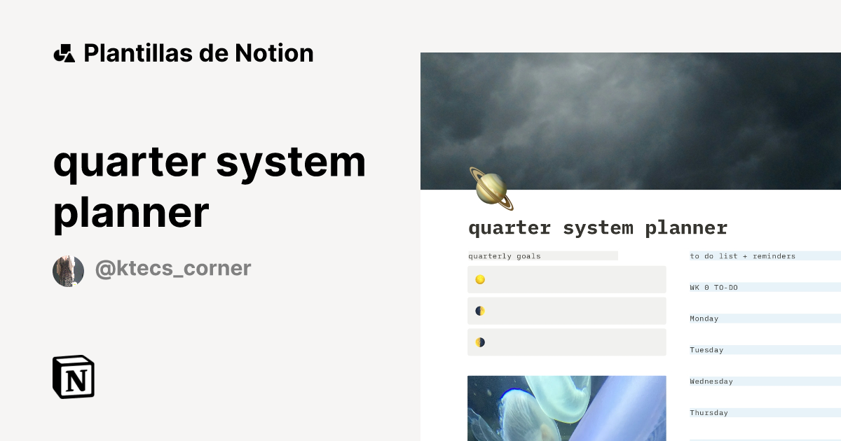 Plantilla quarter system planner de kt