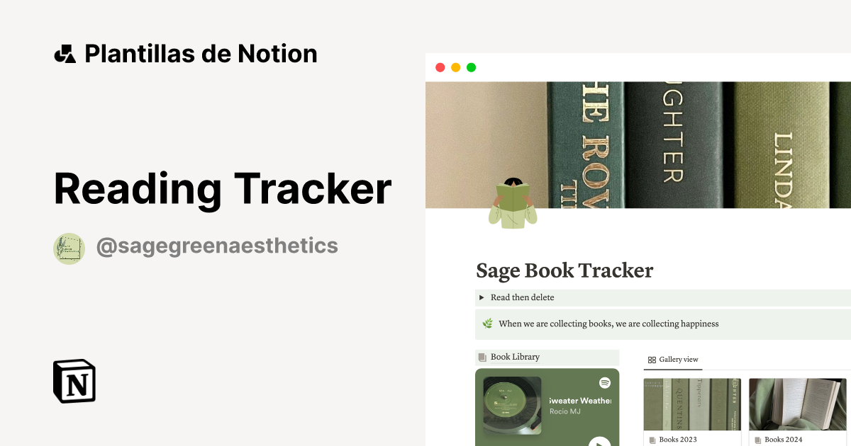 Plantilla Reading Tracker | Notion Marketplace