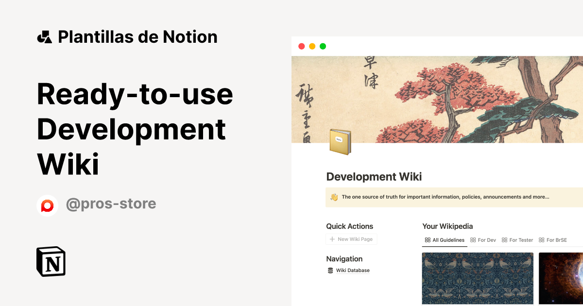 Plantilla Ready-to-use Development Wiki | Notion Marketplace