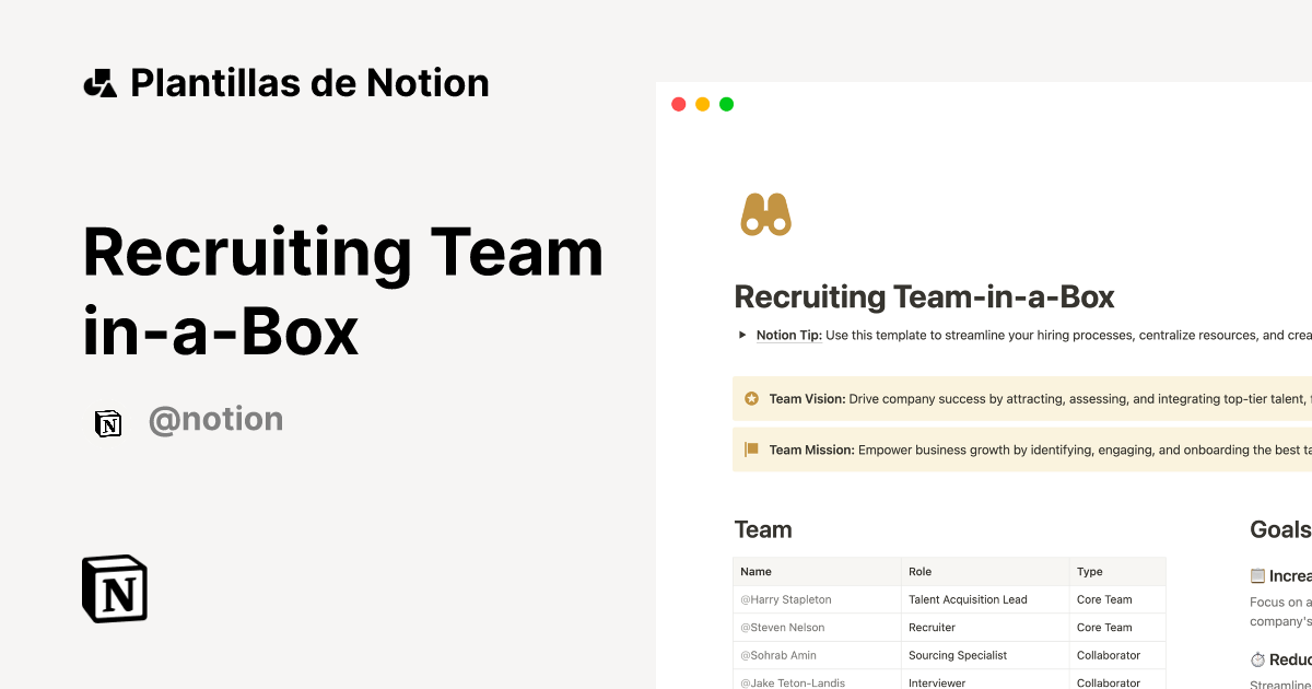 Plantilla Recruiting Team in-a-Box de Notion | Notion Marketplace