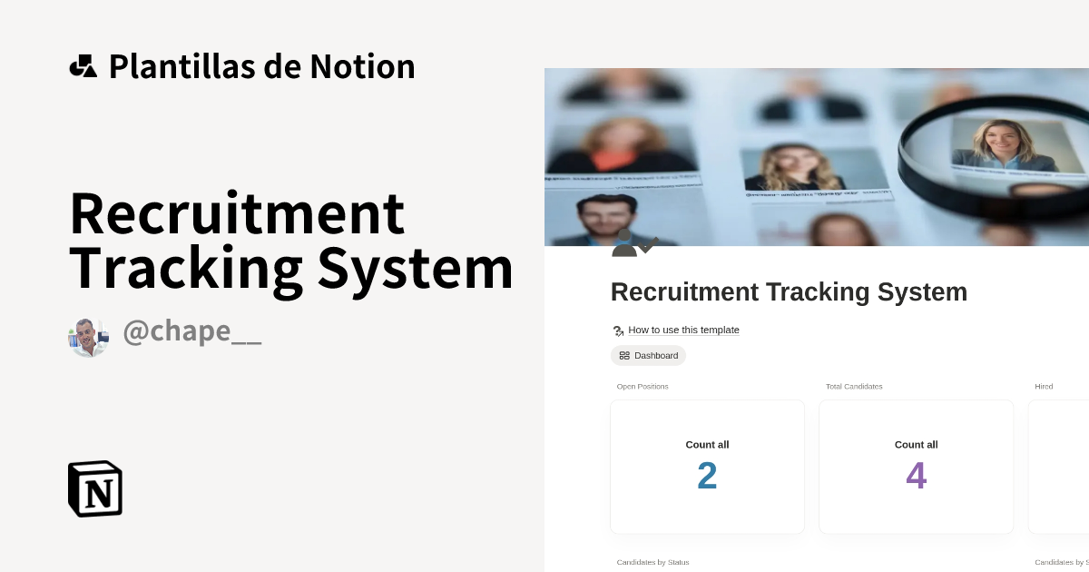 Plantilla Recruitment Tracking System | Notion Marketplace