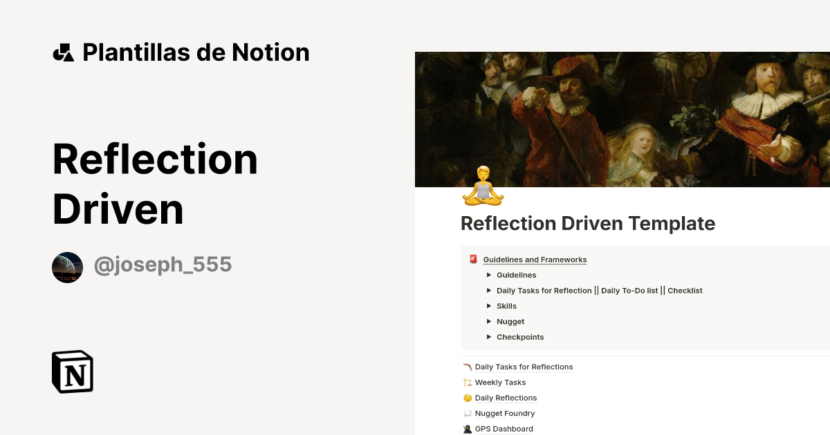 Plantilla Reflection Driven de JOSEPH | Notion Marketplace