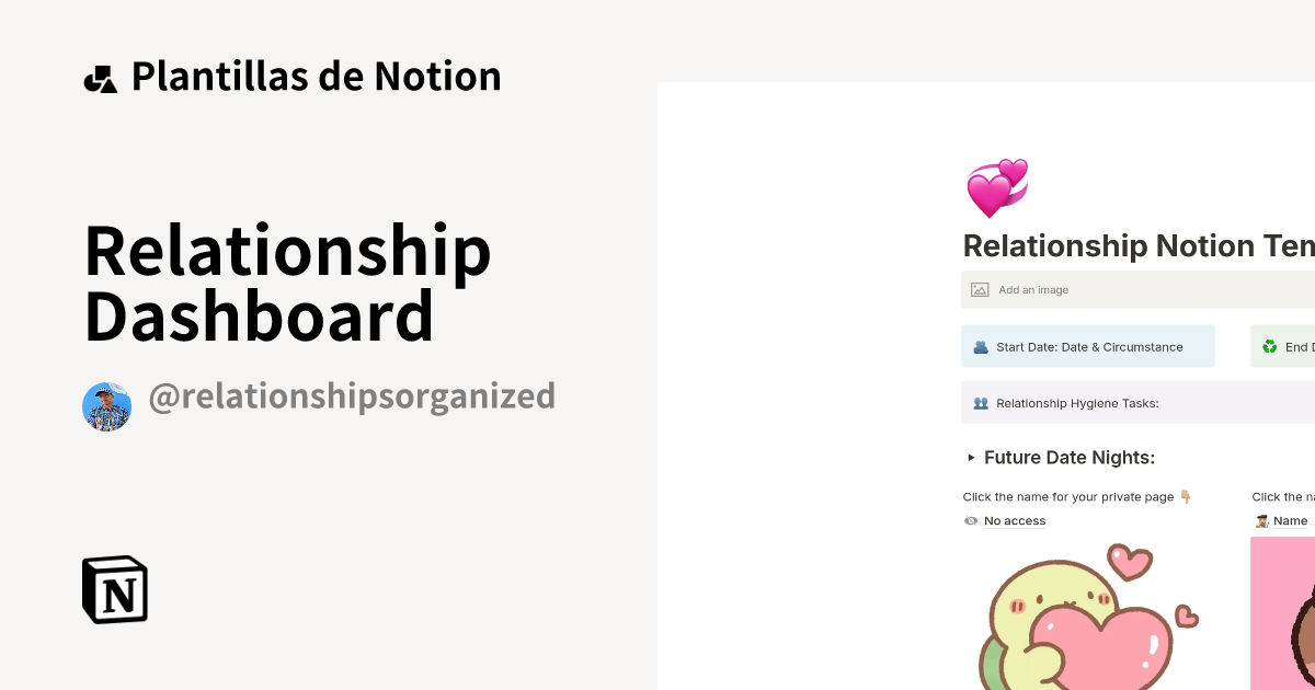 Plantilla Relationship Dashboard | Notion Marketplace