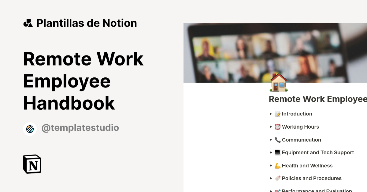 Plantilla Remote Work Employee Handbook | Notion Marketplace