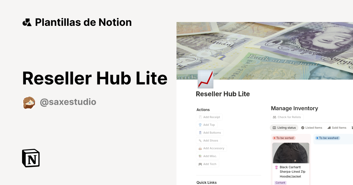 Plantilla Reseller Hub Lite | Notion Marketplace