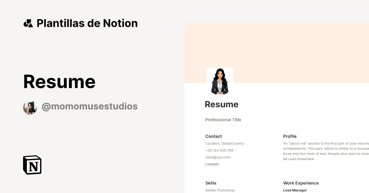 Plantilla Resume | Notion Marketplace