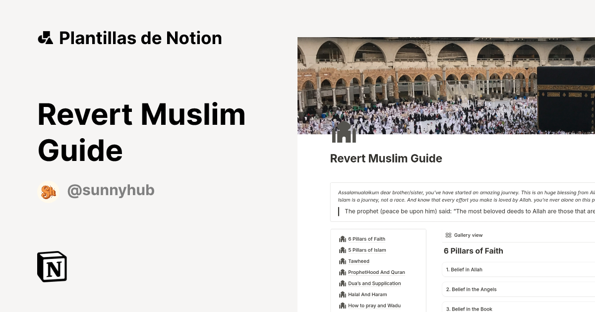 Plantilla Revert Muslim Guide | Notion Marketplace