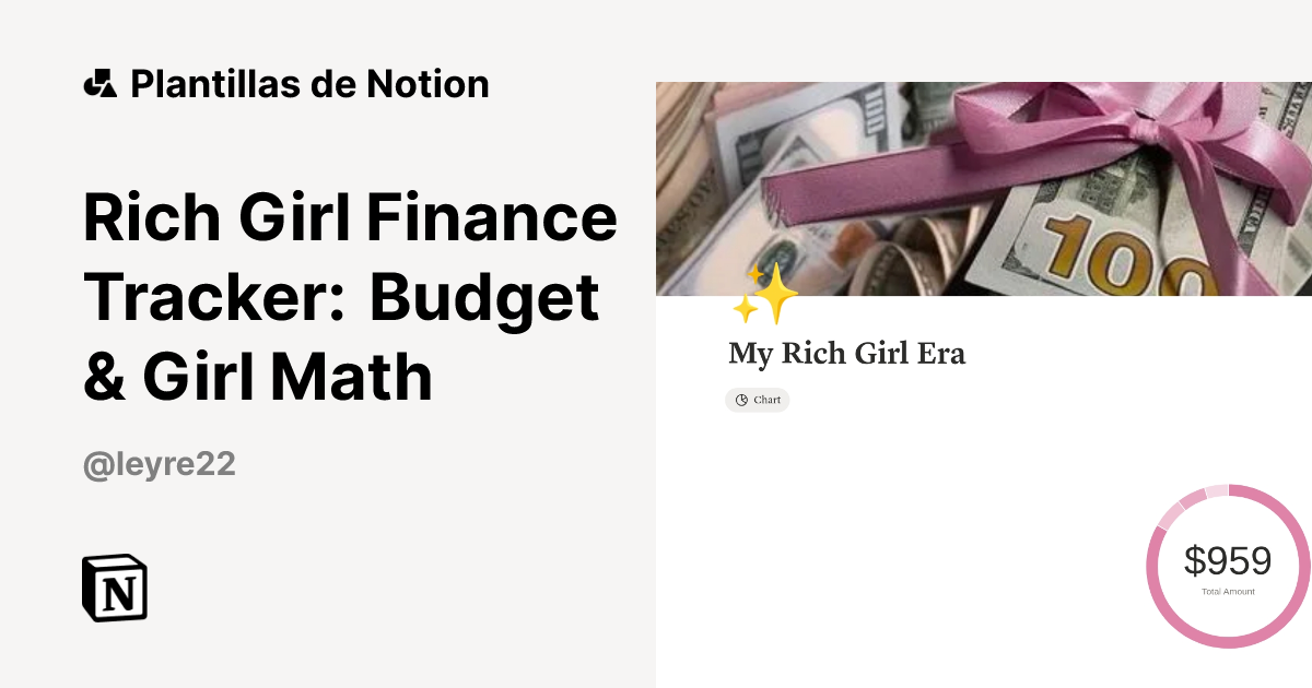 Plantilla Rich Girl Finance Tracker: Budget & Girl Math | Notion ...