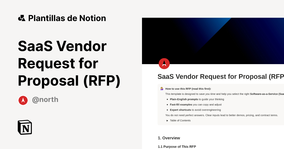 Plantilla SaaS Vendor Request for Proposal (RFP) | Notion Marketplace