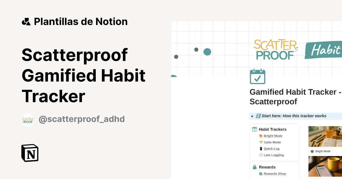 Plantilla Scatterproof Gamified Habit Tracker | Notion Marketplace