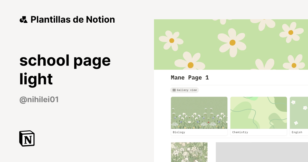Plantilla school page light | Notion Marketplace