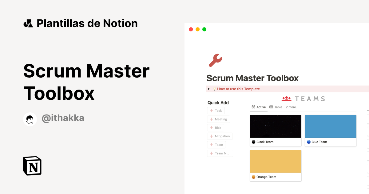 Plantilla Scrum Master Toolbox | Notion Marketplace