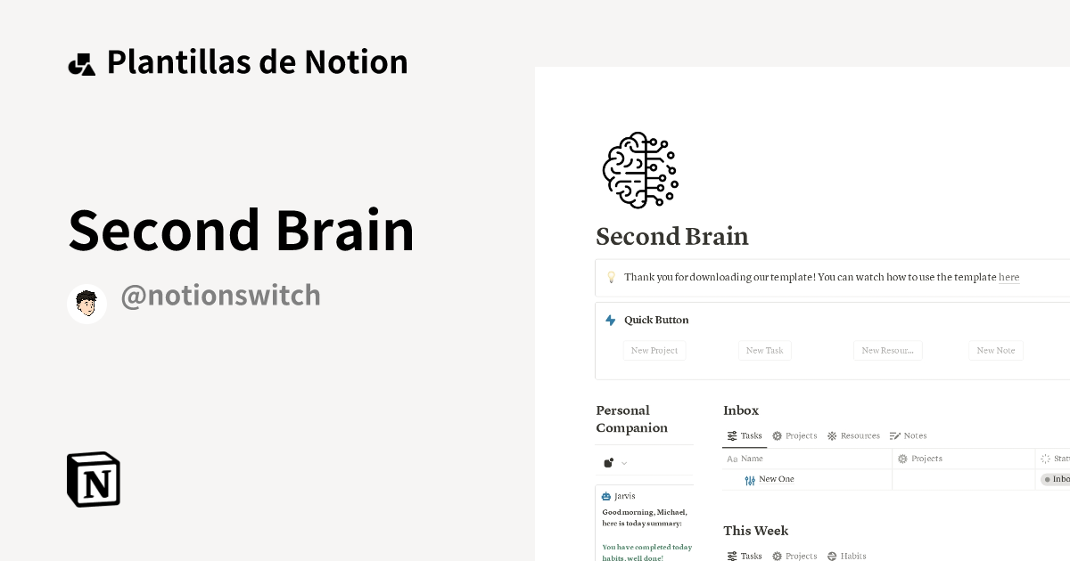 Plantilla Second Brain | Notion Marketplace