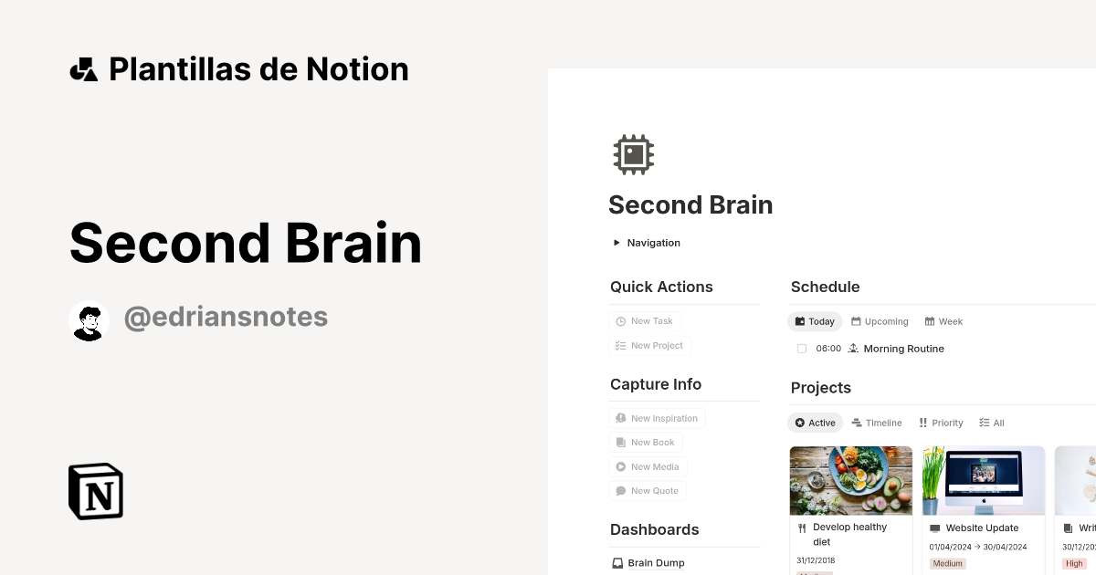 Plantilla Second Brain | Notion Marketplace