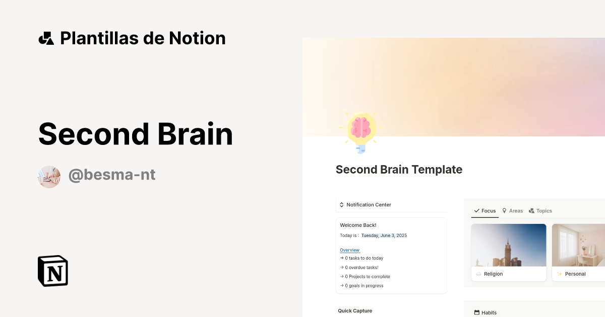 Plantilla Second Brain | Notion Marketplace