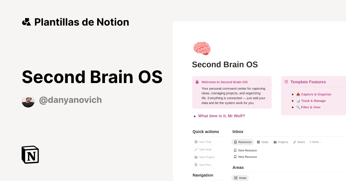 Plantilla Second Brain OS | Notion Marketplace