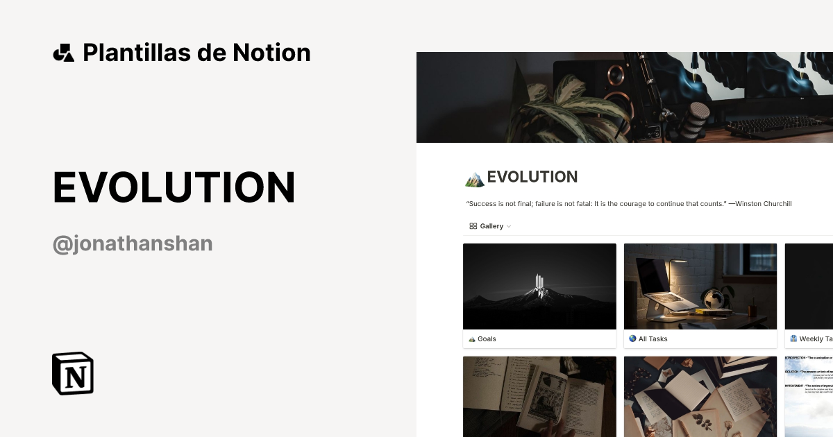 Plantilla EVOLUTION de Jonathan Shan | Notion Marketplace