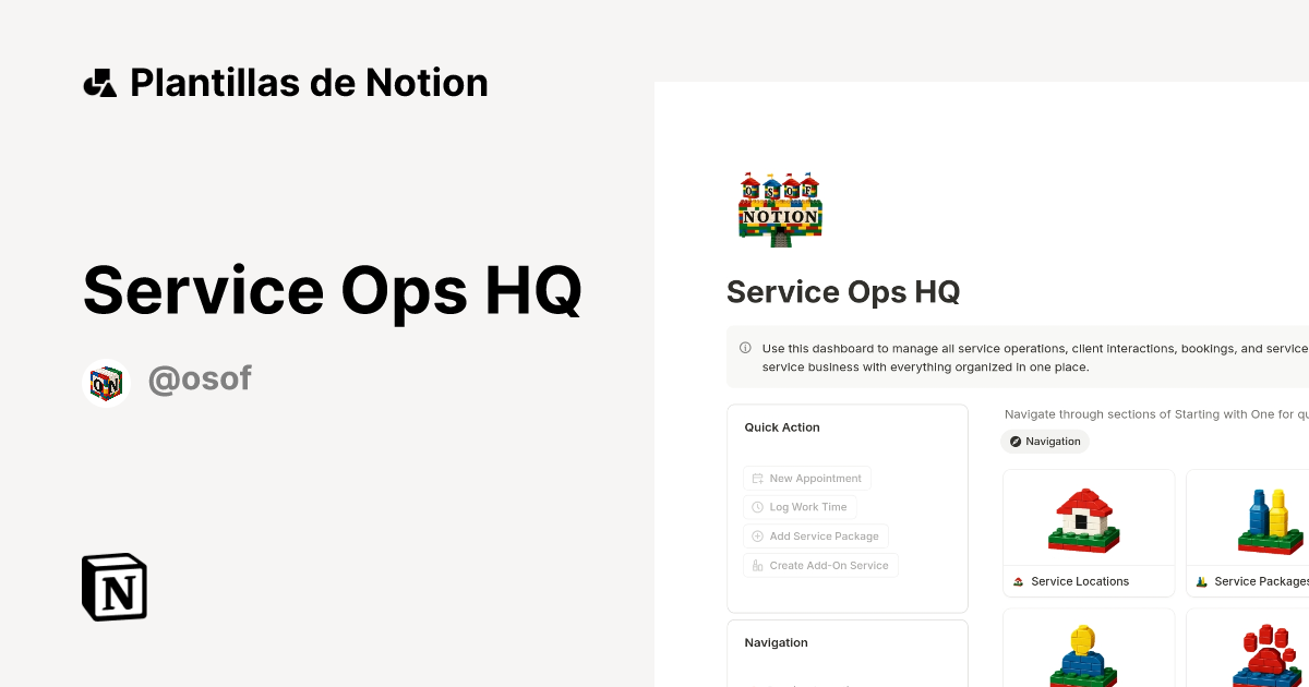 Plantilla Service Ops HQ | Notion Marketplace