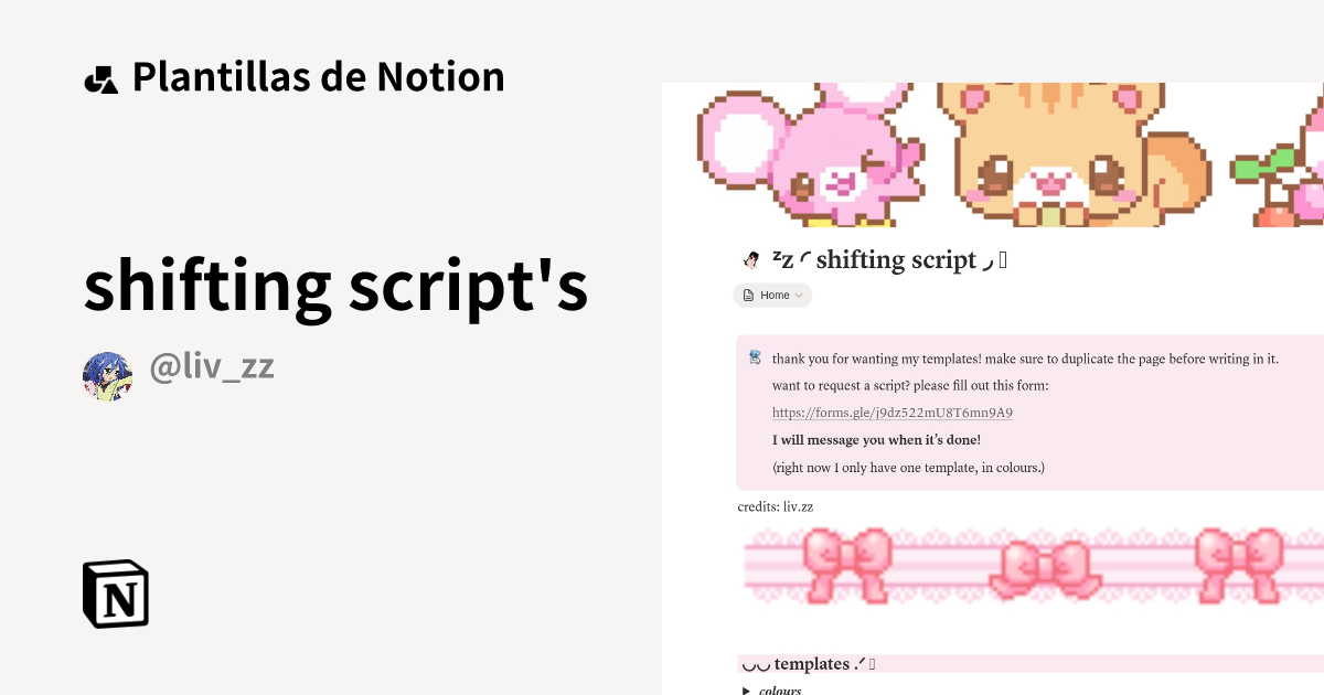 Plantilla shifting script's | Notion Marketplace