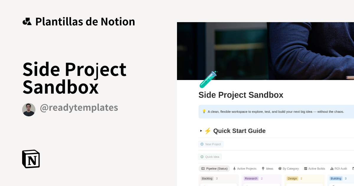 Plantilla Side Project Sandbox | Notion Marketplace
