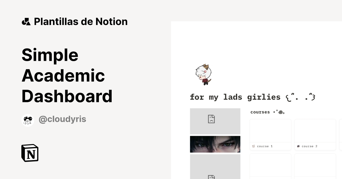 Plantilla Simple Academic Dashboard de ris | Notion Marketplace