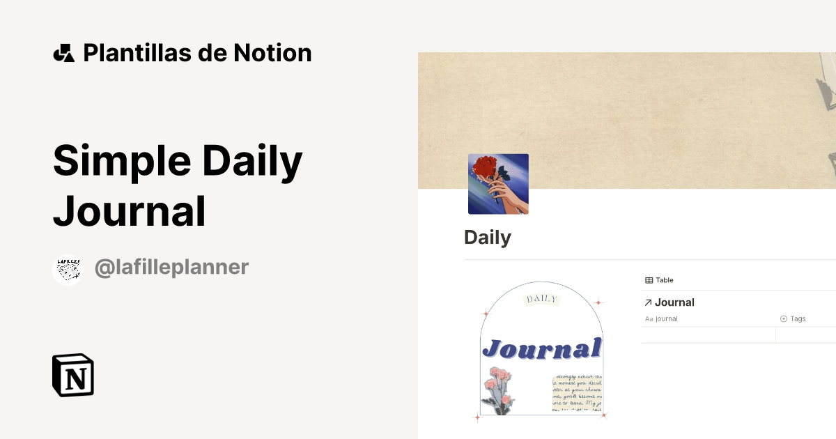 Plantilla Simple Daily Journal | Notion Marketplace