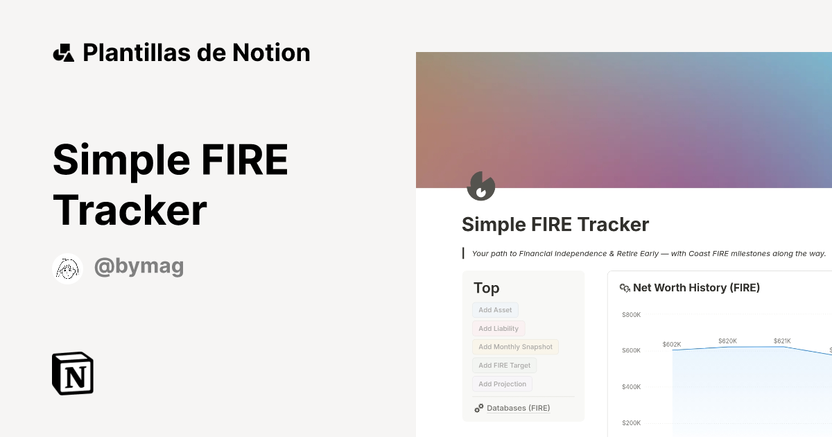 Plantilla Simple FIRE Tracker | Notion Marketplace