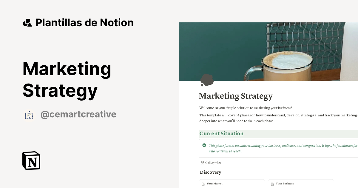 Plantilla Marketing Strategy | Notion Marketplace