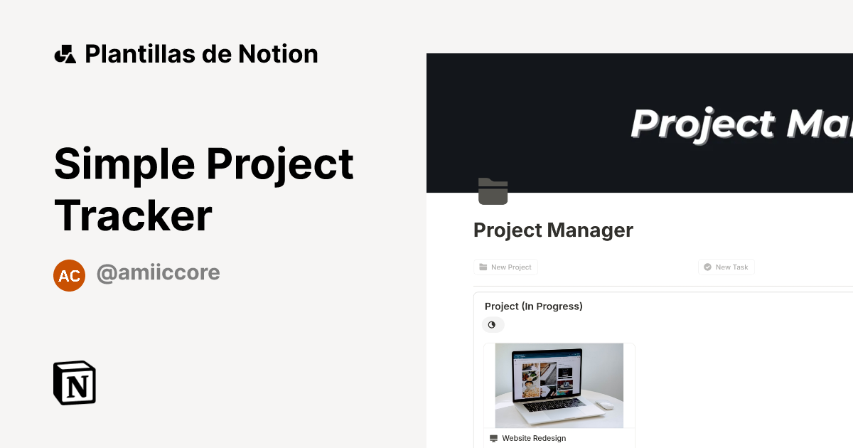 Plantilla Simple Project Tracker | Notion Marketplace