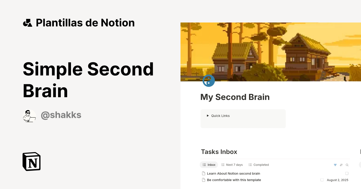 Plantilla Simple Second Brain | Notion Marketplace
