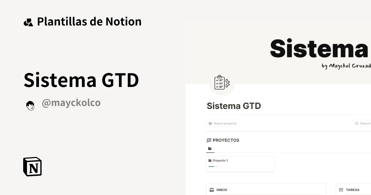 Plantilla Sistema GTD de Mayckol Cruzado | Notion Marketplace