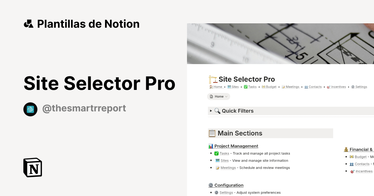 Plantilla Site Selector Pro | Notion Marketplace