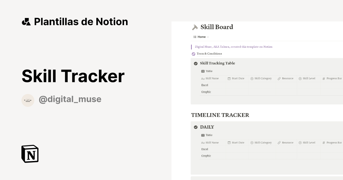 Plantilla Skill Tracker | Notion Marketplace