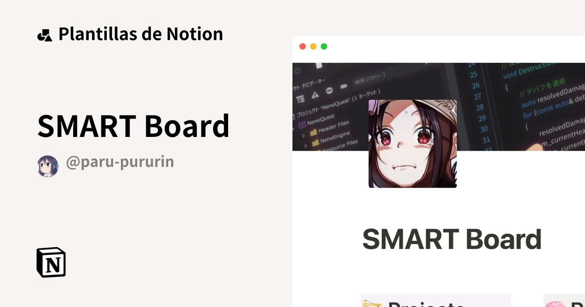 Plantilla SMART Board de Paru Pururin | Notion Marketplace