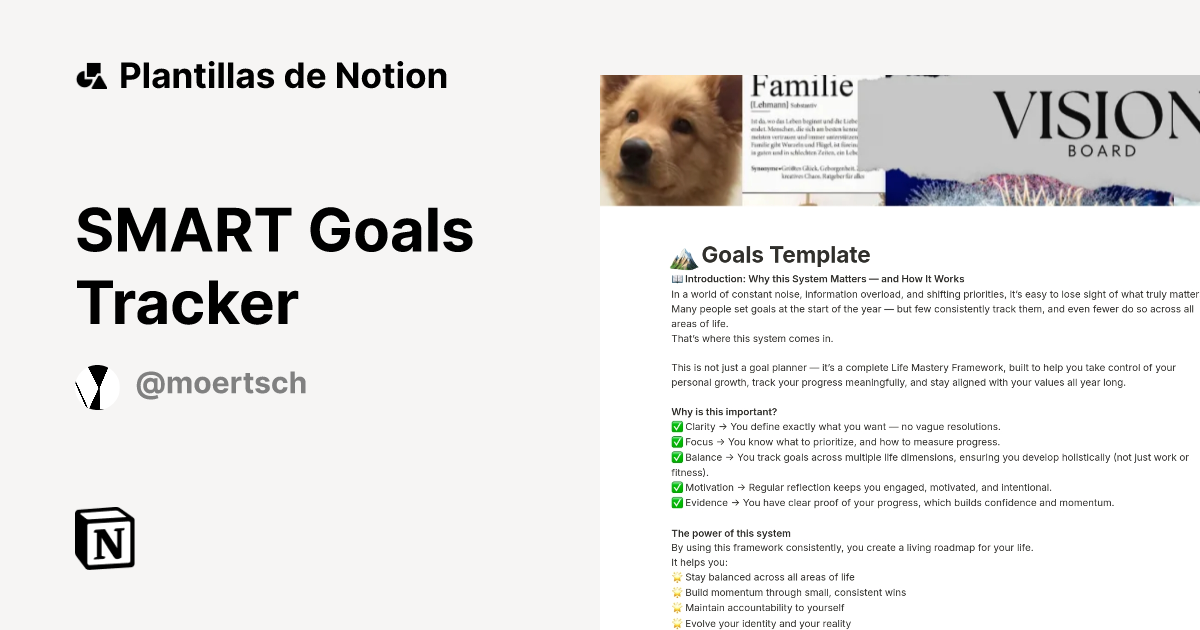 Plantilla SMART Goals Tracker | Notion Marketplace