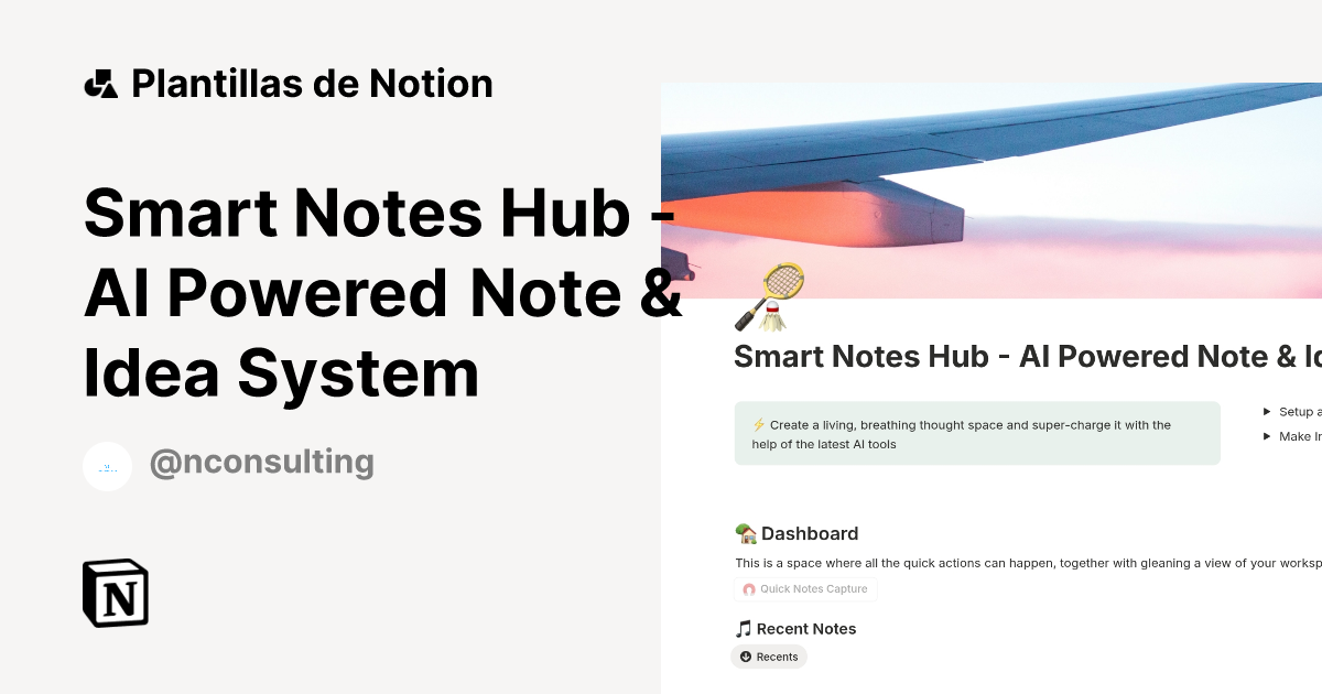 Plantilla Smart Notes Hub - AI Powered Note & Idea System | Notion ...