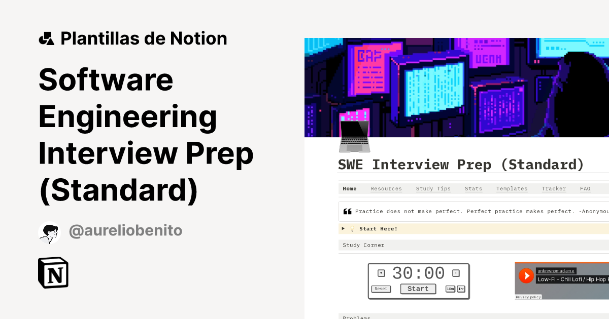 Plantilla Software Engineering Interview Prep (Standard) de Aurelio ...