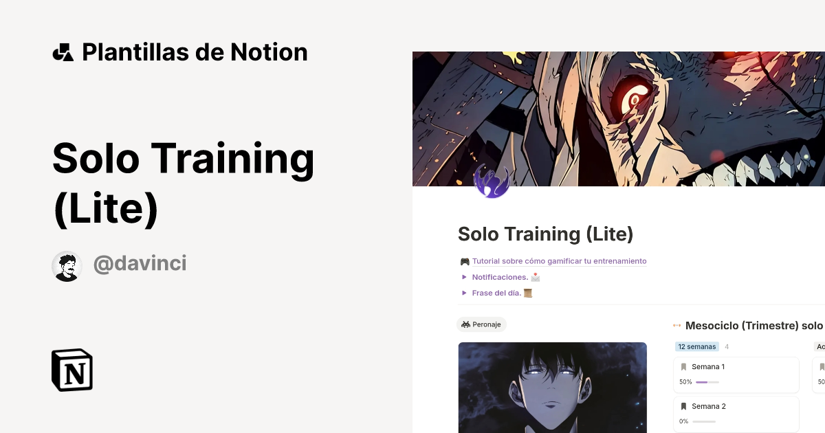 Plantilla Solo Training (Lite) | Notion Marketplace