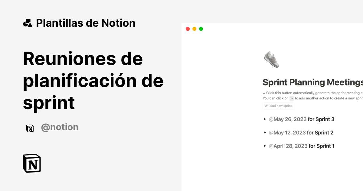 Plantilla Reuniones de planificación de sprint de Notion | Notion Marketplace