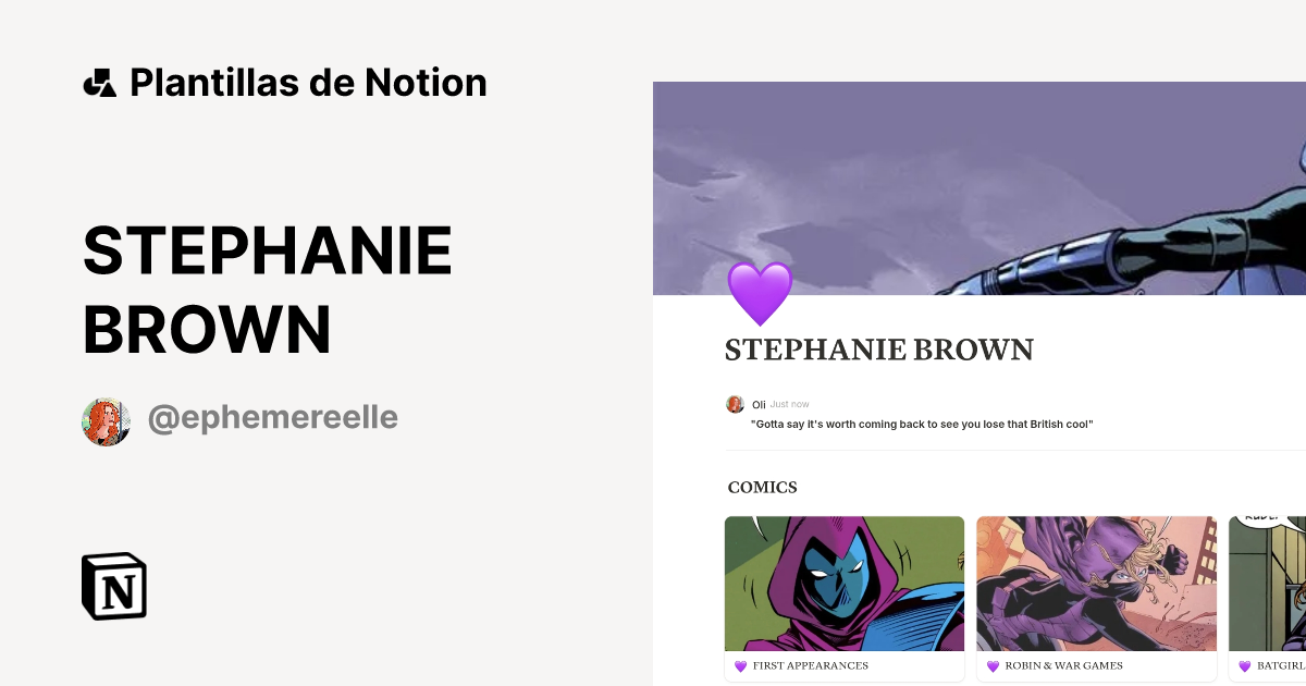 Plantilla STEPHANIE BROWN | Notion Marketplace